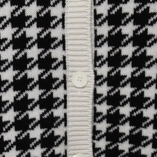 Miu Miu Houndstooth Knit Cashmere Cardigan