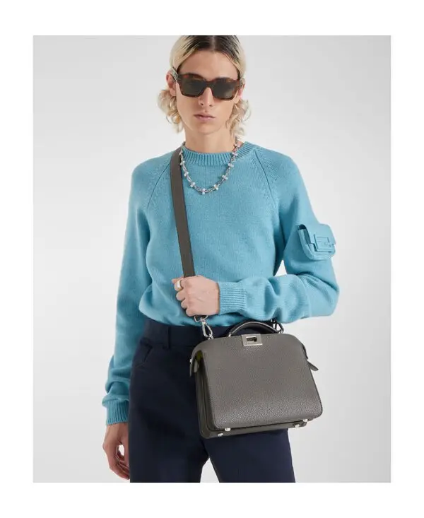 Fendi Peekaboo Iseeu Mini Messenger Bag - Gray