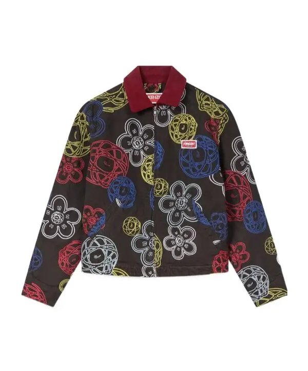 Kenzo Embroidered Zip-up Utility Jacket