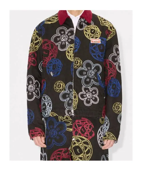 Kenzo Embroidered Zip-up Utility Jacket