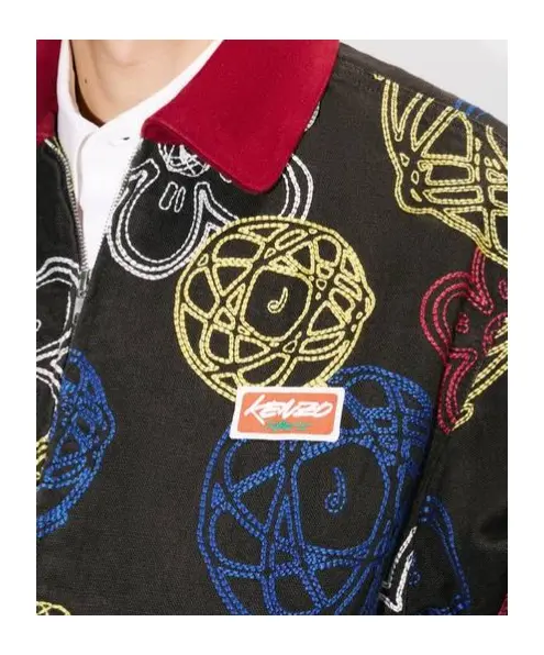 Kenzo Embroidered Zip-up Utility Jacket