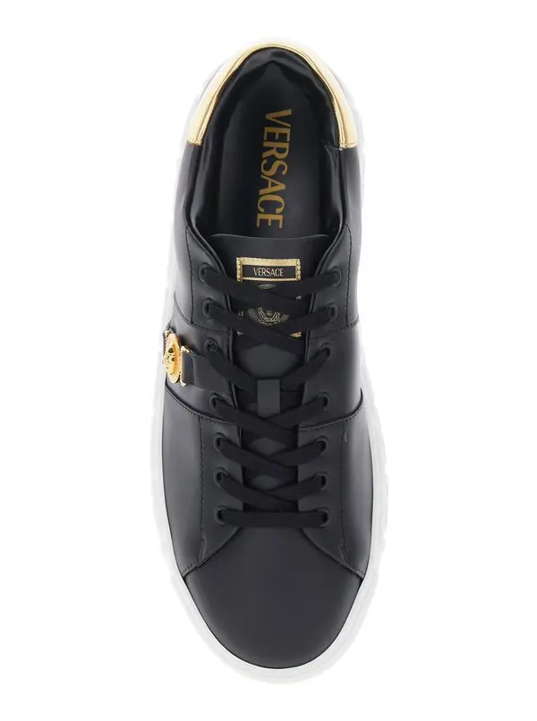 Versace Round Toe Lace-up Sneakers