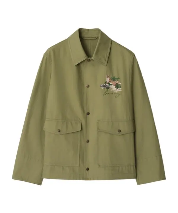 Burberry Fox Logo Embroidered Press-stud Jacket