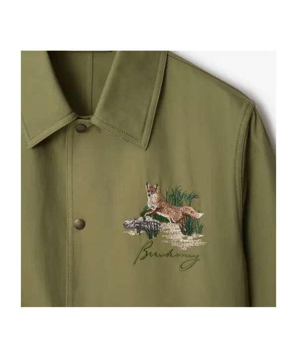 Burberry Fox Logo Embroidered Press-stud Jacket