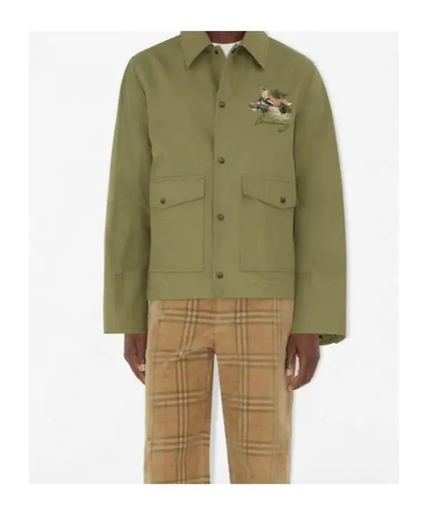 Burberry Fox Logo Embroidered Press-stud Jacket