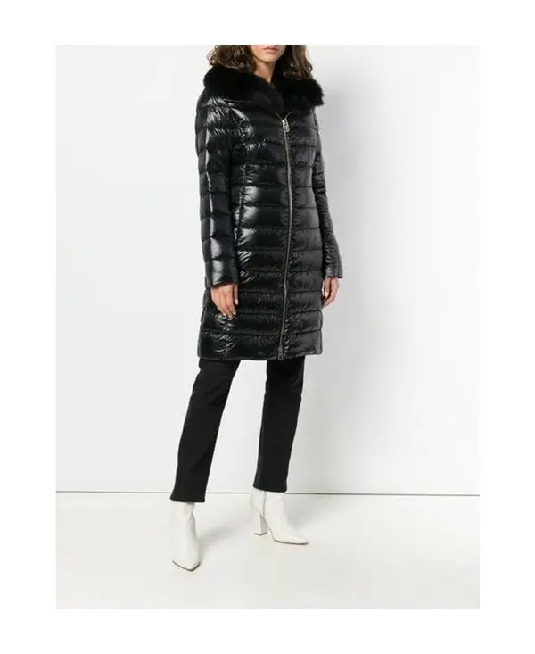 Herno Elisa Down-padded Coat With Fur Trim - Black