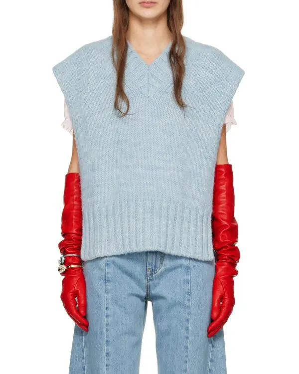 MAISON MARGIELA V-neck Ribbed Knit Vest