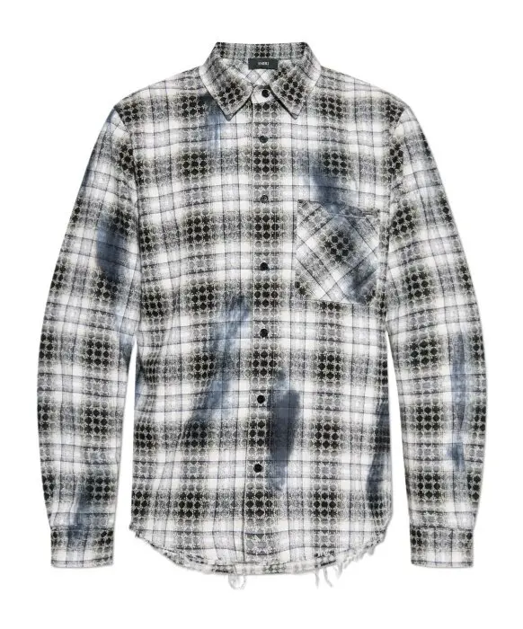 Amiri Frayed Checked Shirt