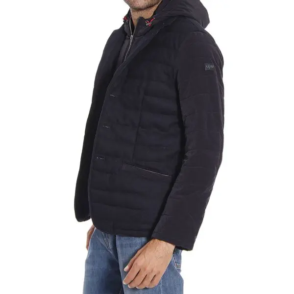 Emporio Armani Quilted Logo Hooded Jacket