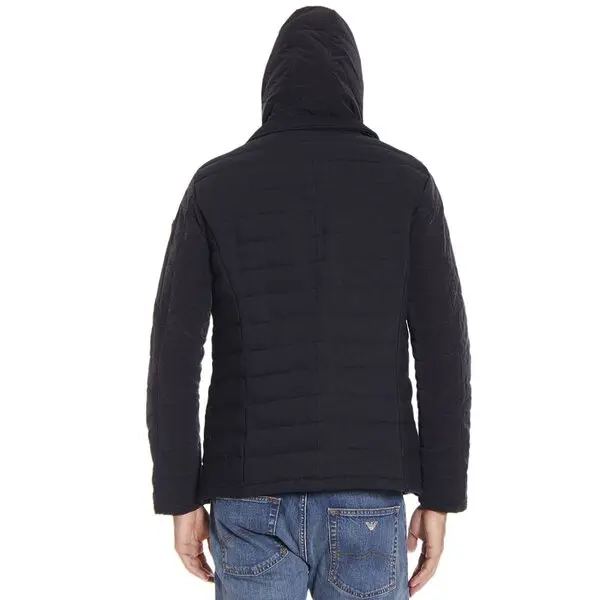 Emporio Armani Quilted Logo Hooded Jacket