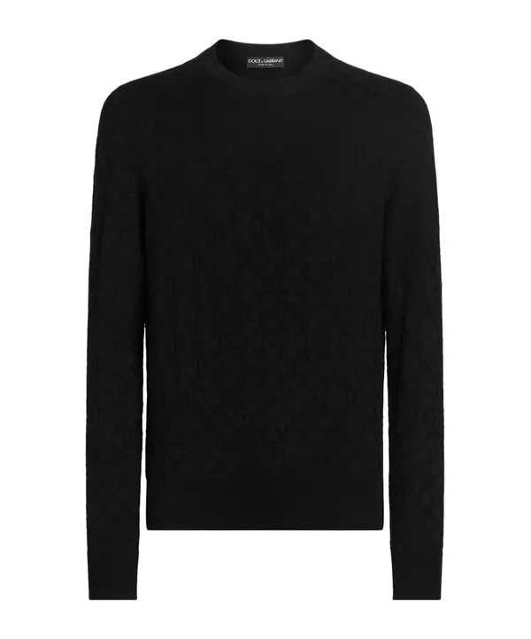 Dolce & Gabbana Silk Crew Neck Jumper - Black