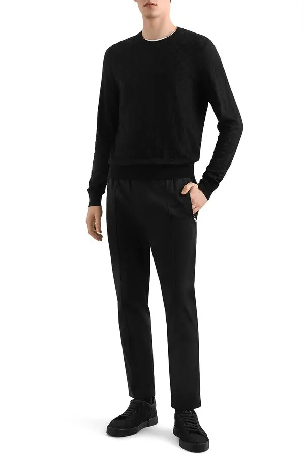 Dolce & Gabbana Silk Crew Neck Jumper - Black