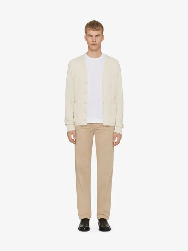 Givenchy Button-up Knit Cardigan With Raised 4g Logo - Ivory