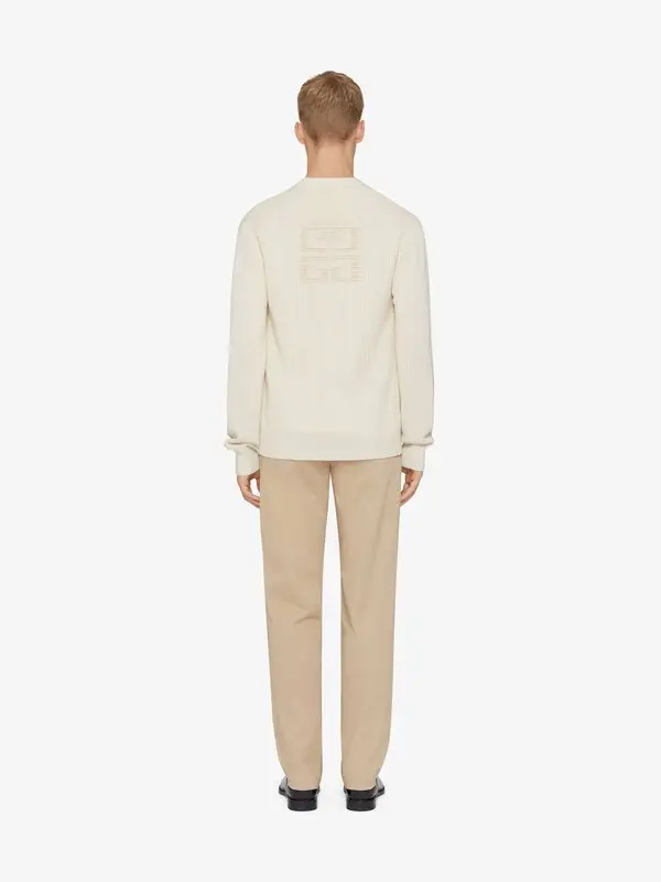 Givenchy Button-up Knit Cardigan With Raised 4g Logo - Ivory