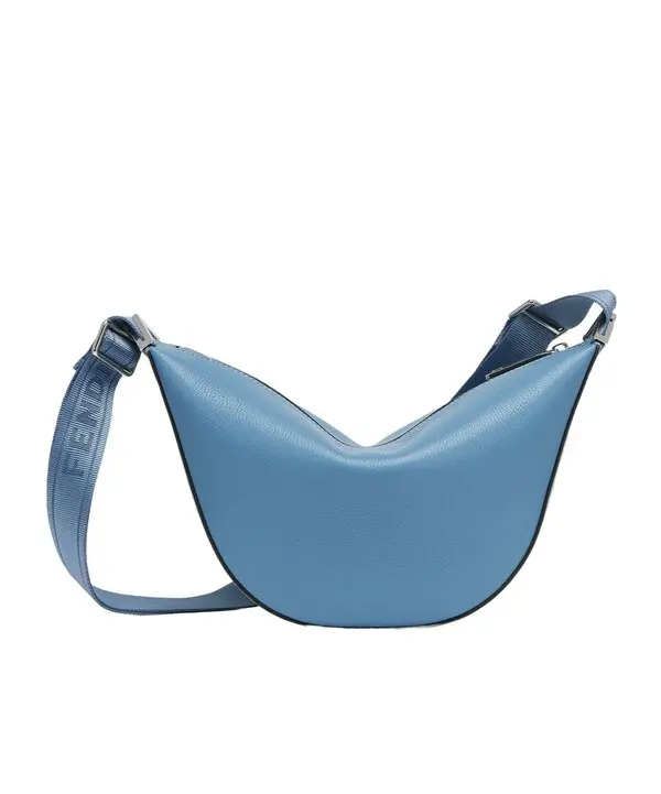 Fendi Leather Messenger Bag - Blue