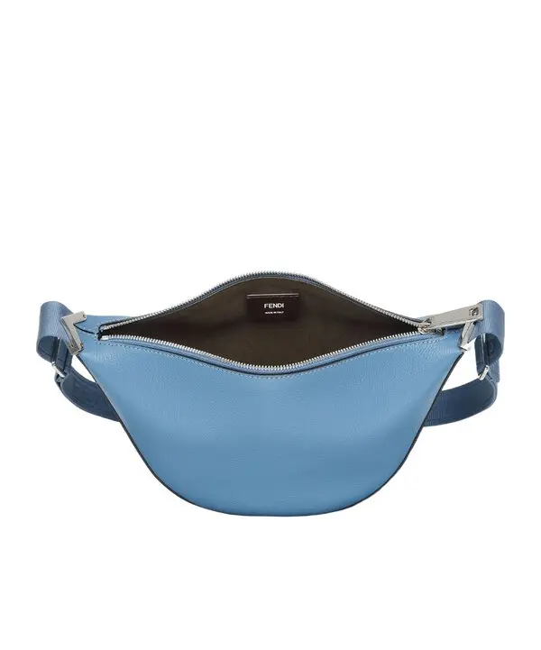 Fendi Leather Messenger Bag - Blue