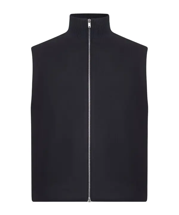 JIL SANDER High-neck Zip-front Waistcoat - Black