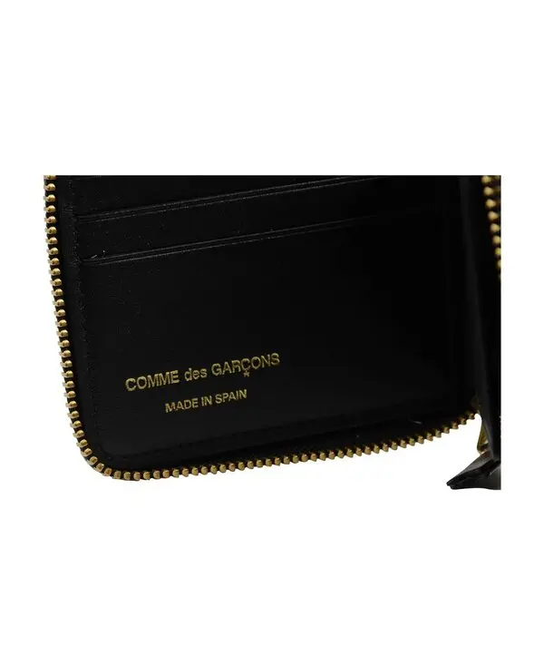 Comme Des Garçons Zip-up Leather Wallet - Black