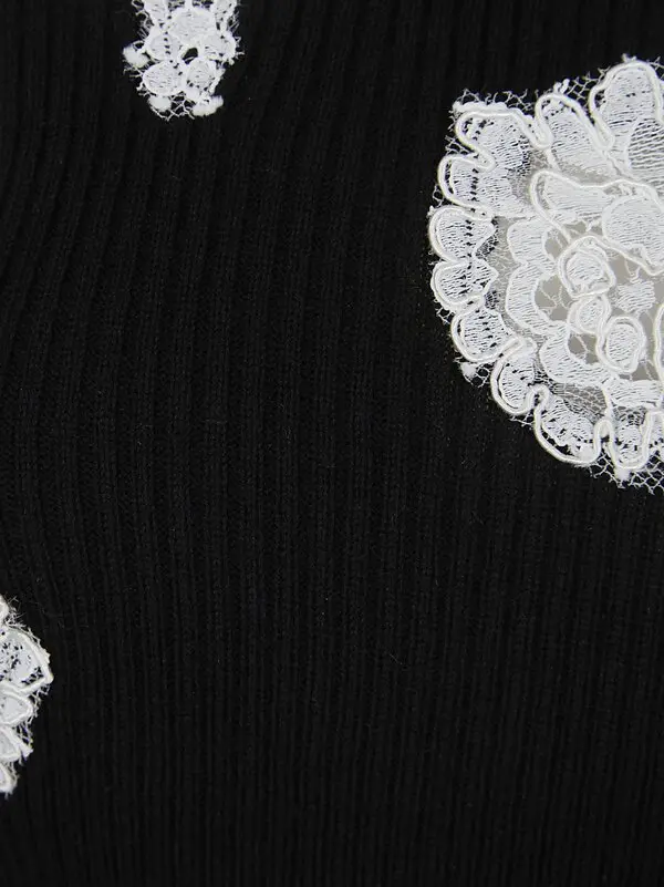 Ermanno Scervino Off-the-shoulder Lace Trimmed Knit Top