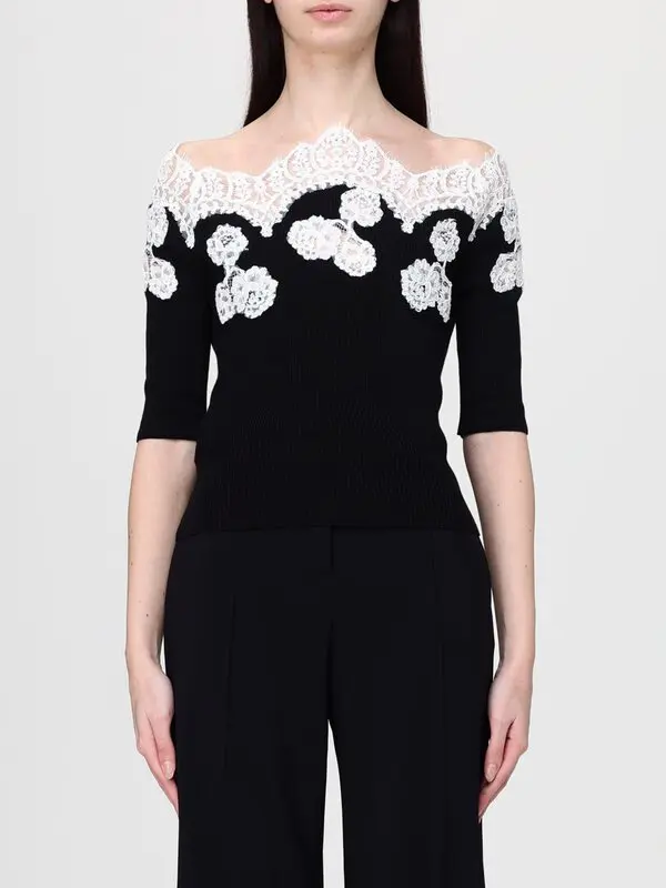 Ermanno Scervino Off-the-shoulder Lace Trimmed Knit Top