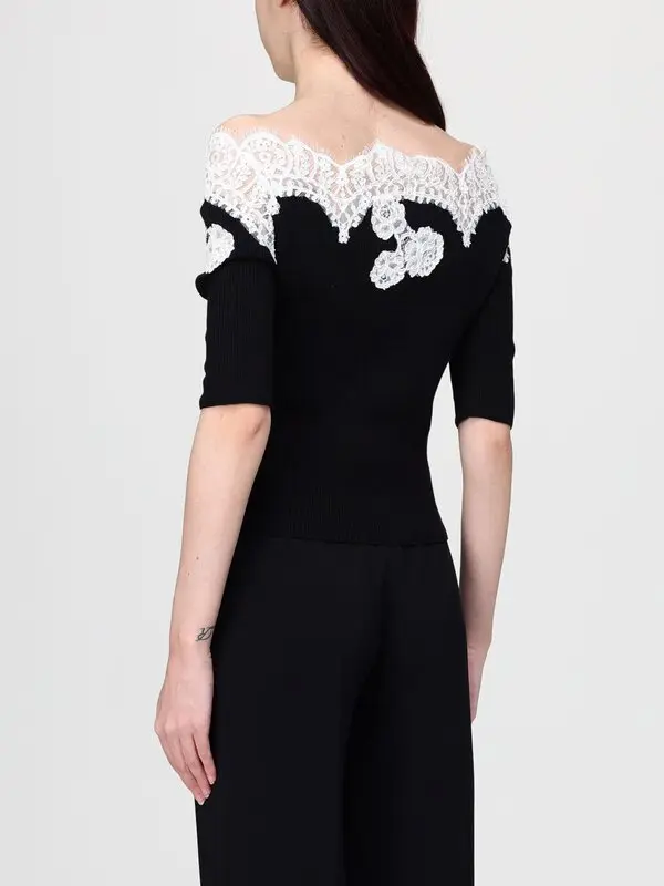 Ermanno Scervino Off-the-shoulder Lace Trimmed Knit Top