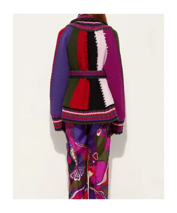 Emilio Pucci Oversized Colorblock Cardigan With Shawl Collar