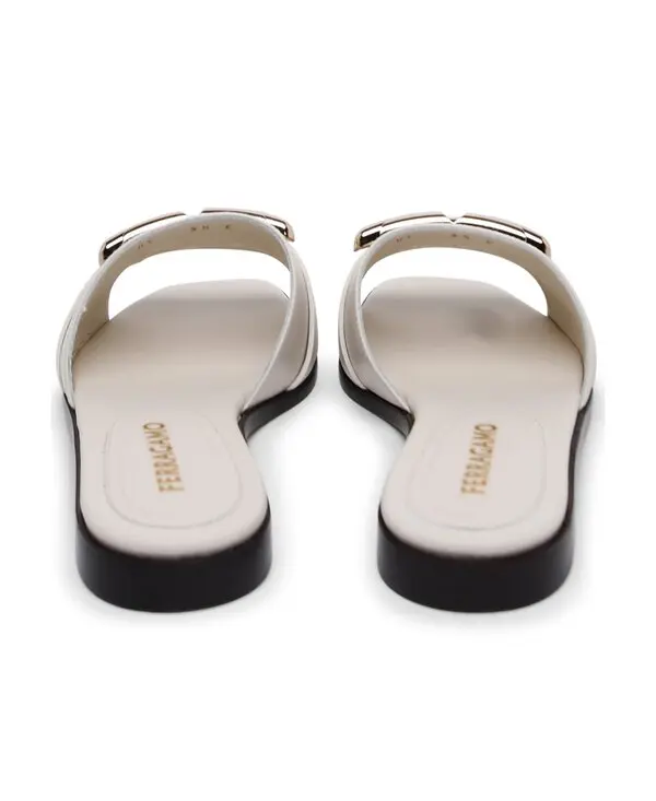 FERRAGAMO Horsebit Detail Slide Sandals