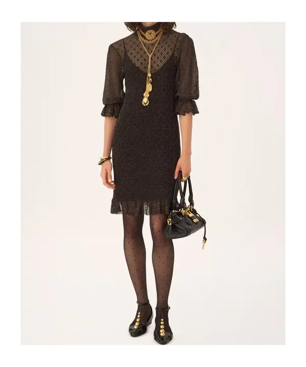 Chloé Puff-sleeve Ruffle Mini Dress