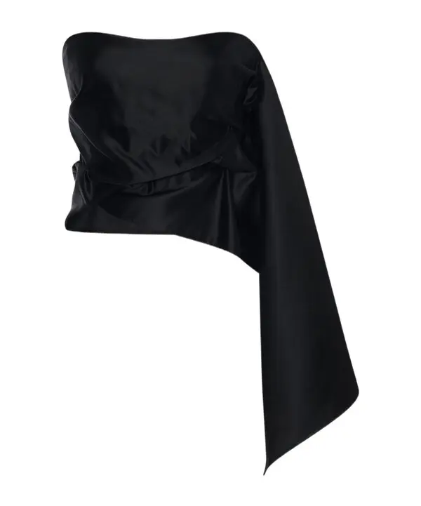 THE ROW Draped Asymmetrical Top - Black