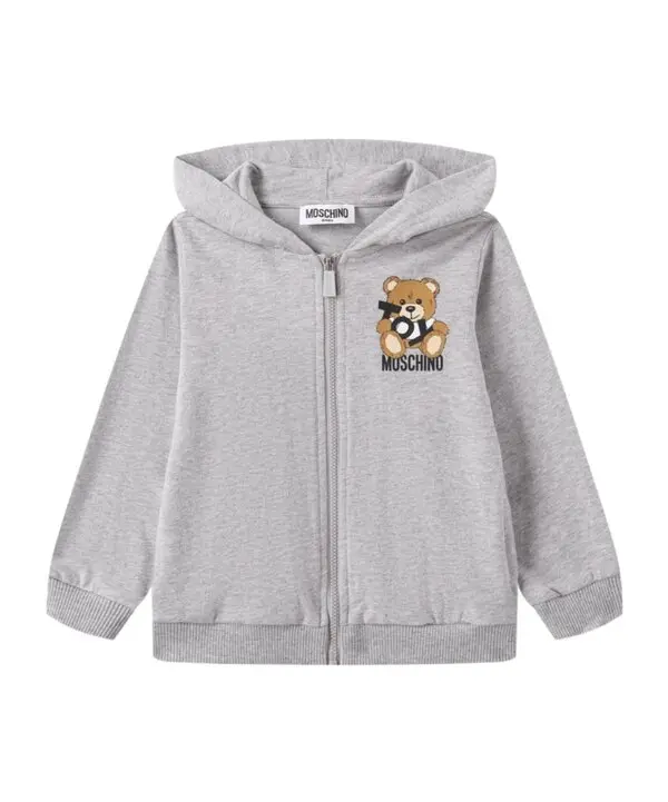 Moschino Hooded Tracksuit With Bear Print - Gray