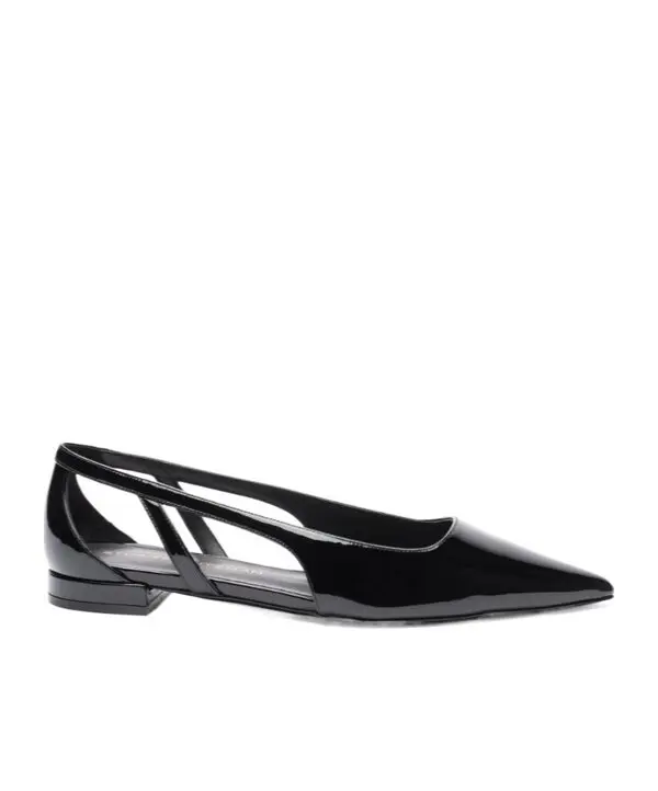 STUART WEITZMAN Cutout Pointed Toe Flats - Black