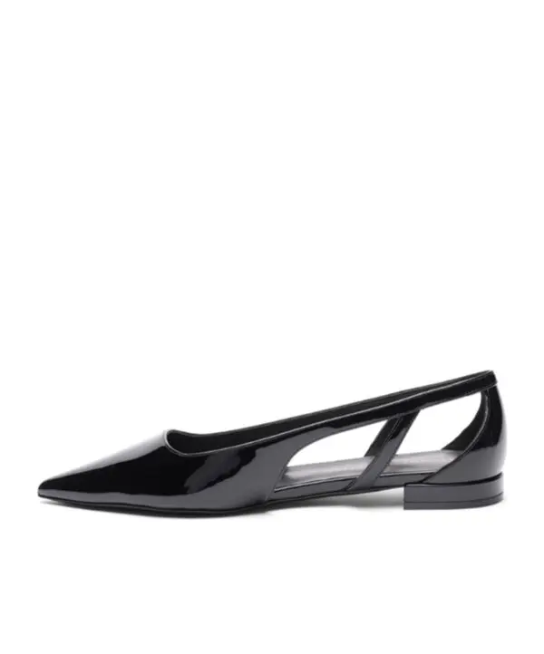 STUART WEITZMAN Cutout Pointed Toe Flats - Black