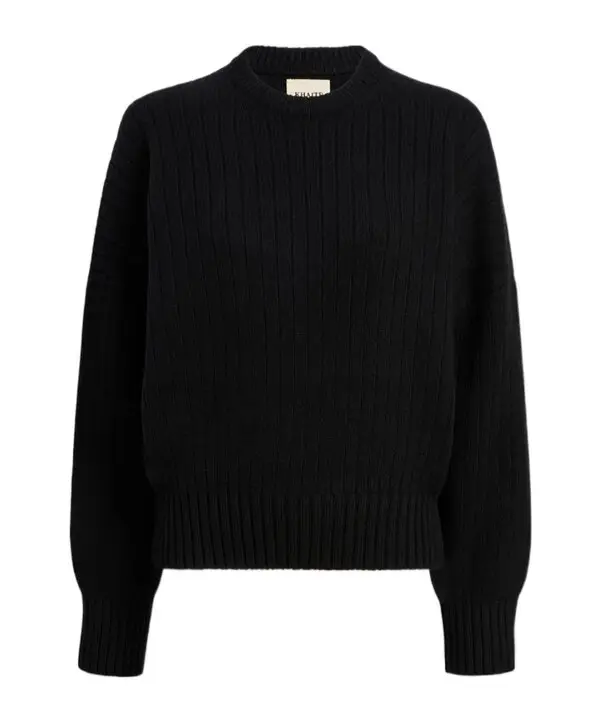 Khaite Lennox Cashmere Ribbed Crew Neck Sweater
