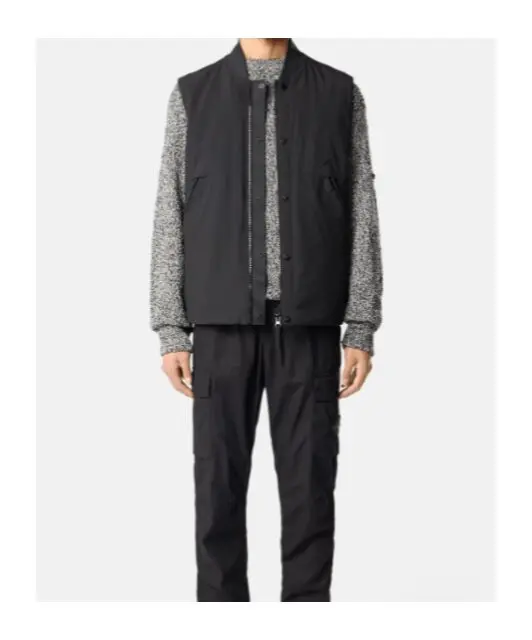 Stone Island Logo Patch Zipped Vest - Black