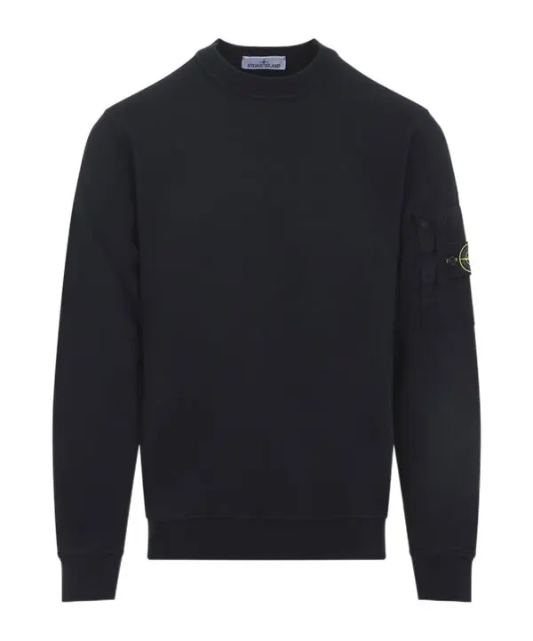 Stone Island Logo Patch Crewneck Sweatshirt - Navy Blue