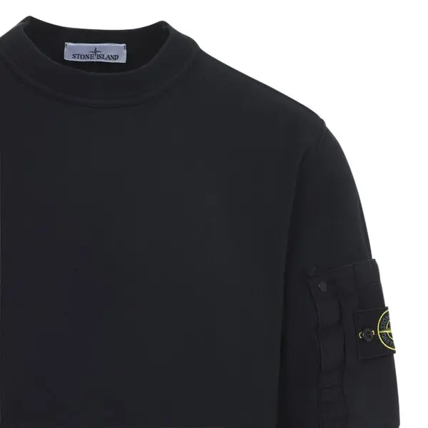 Stone Island Logo Patch Crewneck Sweatshirt - Navy Blue