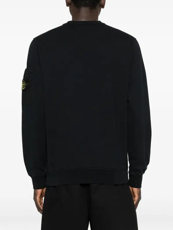 Stone Island Logo Patch Crewneck Sweatshirt - Navy Blue