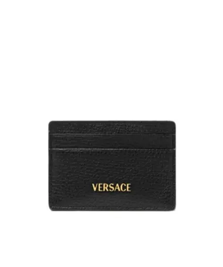 Versace Logo-lettering Card Holder - Black