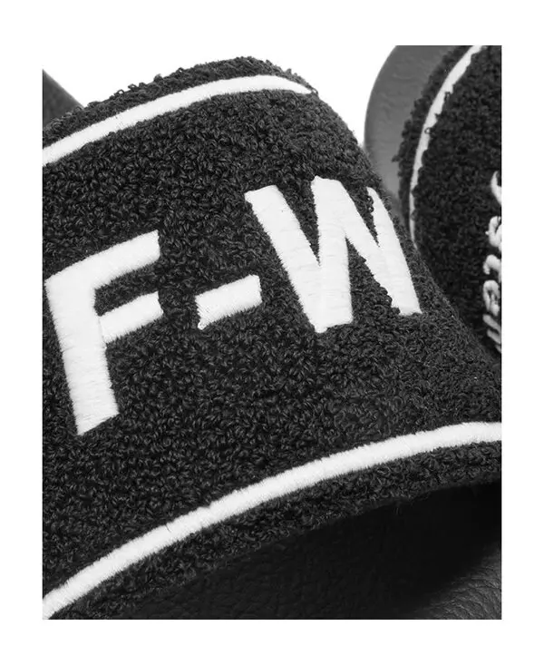 Off-White Textured Logo Strap Slides - Black