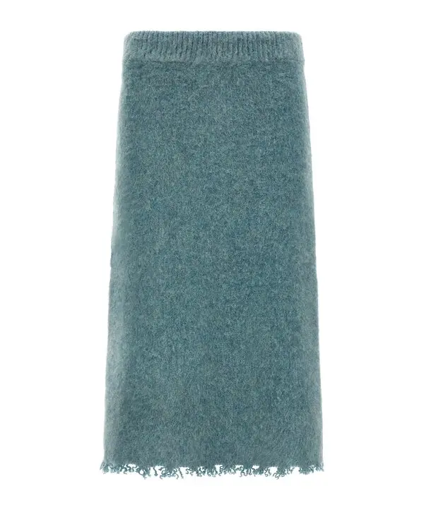 JIL SANDER Elastic-waistband Knitted Midi Skirt - Lightblue