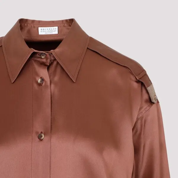 Brunello Cucinelli Oversized Fit Button-up Silk Shirt