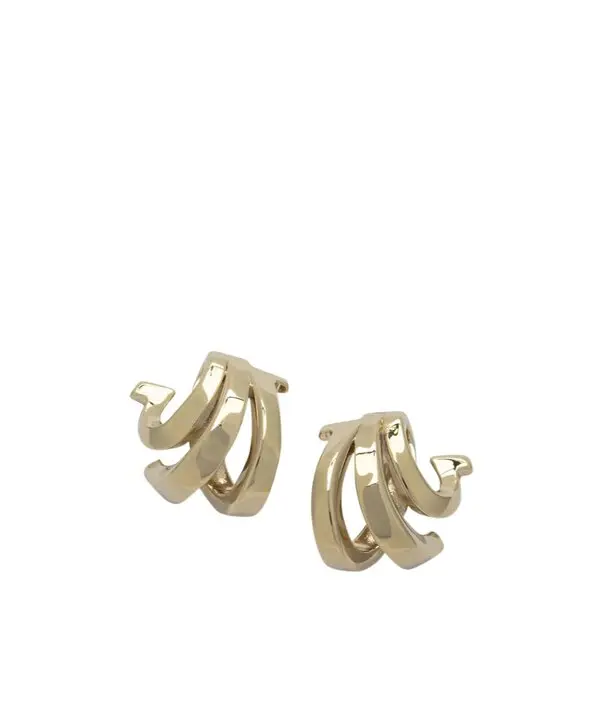 FERRAGAMO Triple Gancini Hoop Earrings - Gold