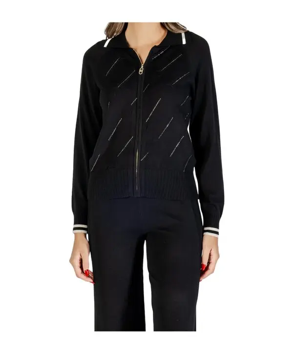 Liu Jo Zip-fastening Cropped Cardigan With Contrasting Edges