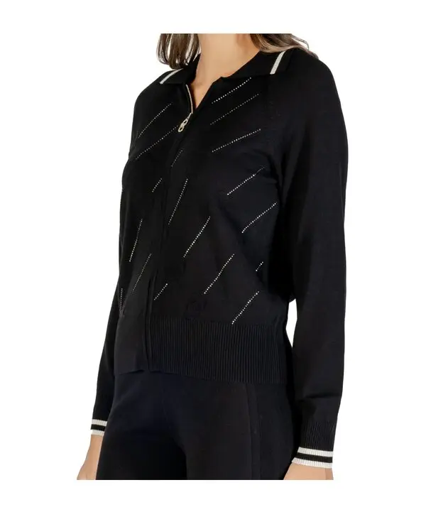 Liu Jo Zip-fastening Cropped Cardigan With Contrasting Edges
