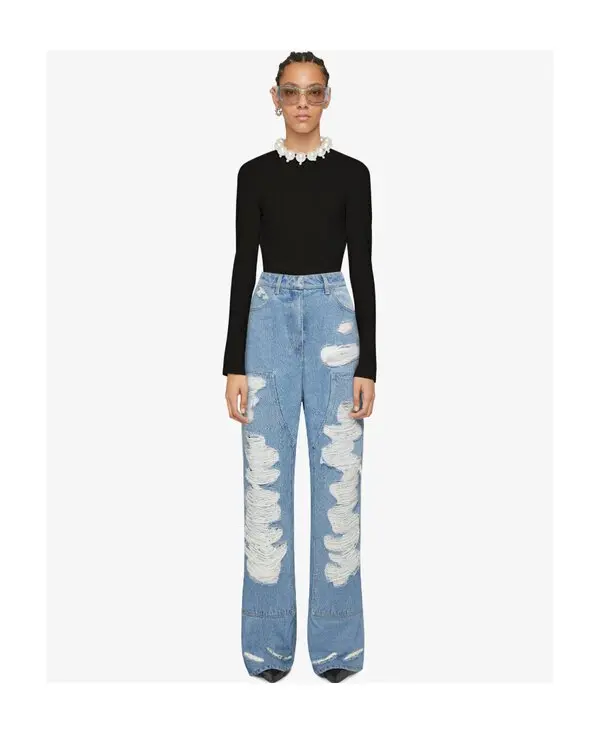 Givenchy Jersey Top With Graphic Cut-outs - Black