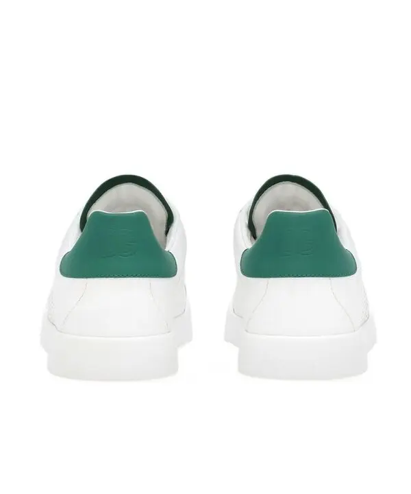 Dolce & Gabbana Portofino Dg Logo Perforated Leather Sneakers - White