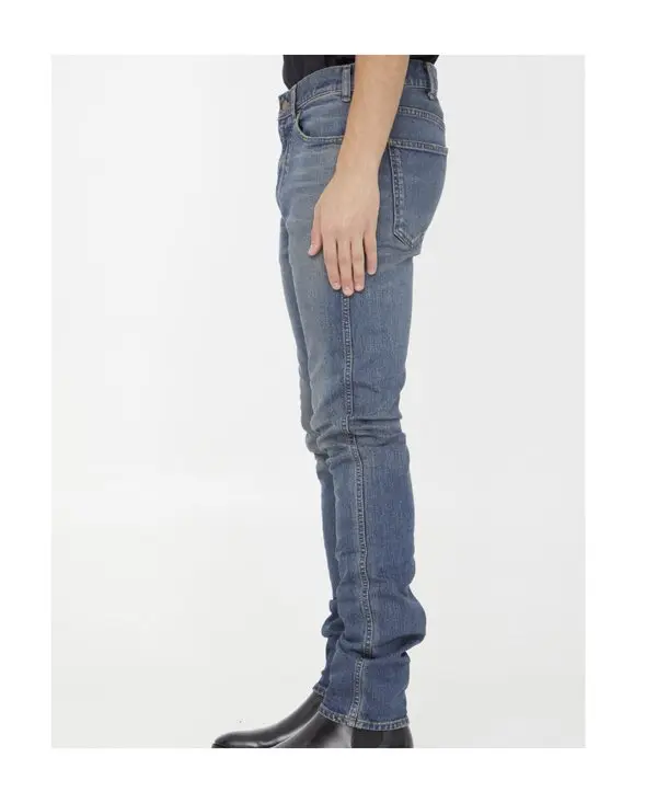 Celine Skinny Jeans In Trail Wash Denim