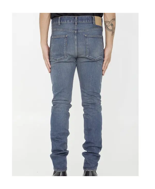 Celine Skinny Jeans In Trail Wash Denim
