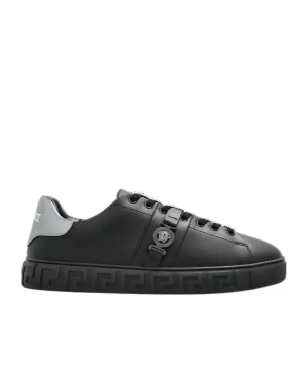Versace Greca La Medusa-embellished Low-top Sneakers - Black