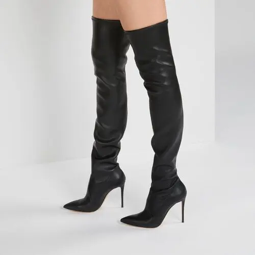 Casadei Julia Over-the-knee Stiletto Boots - Black